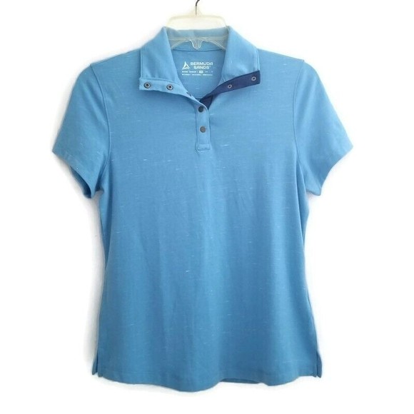 Bermuda Sands | Tops | Bermuda Sands Polo Womens Xs Blue Short Sleeve ...
